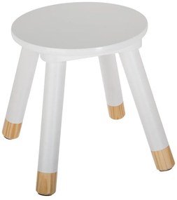 Stolička pro děti - čtyřnohá stolička, výška: 26 cm, Ø 24 cm, bílá