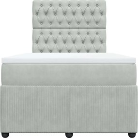 Box spring postel s matrací světle šedá 120x190 cm samet 3292292