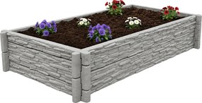 Báča Beton Betonový vyvýšený záhon - štípaný kámen 136 x 80 cm Výška záhonu: 50 cm, Barva záhonu: Přírodní šedá