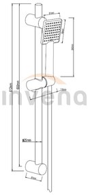 Invena Patras, sprchový sloup s 1-funkční ruční sprchovou hlavicí, INV-AU-31-Z04-G
