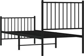 vidaXL Kovový rám postele s hlavovým a nožním čelem 75 x 190 cm [350872] Barva: Černá