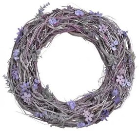 Velký věnec s fialovými květy 40 cm