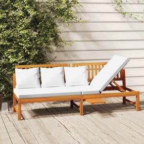 vidaxL Válenda s krémovou poduškou 200 x 60 x 75 cm masivní akácie 312144