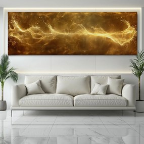 Obraz na plátně - Zlatavý vodní nádech FeelHappy.cz Velikost obrazu: 60 x 20 cm