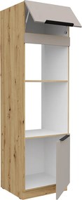 ARIA li | vysoká skříňka 60 DPM-210 2F na vestavnou troubu a mikrovlnku | 60 cm | ANTI FINGERPRINT povrch | artisan/béžová