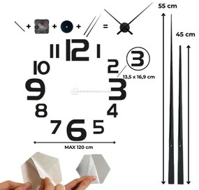 Nalepovací hodiny na zeď - moderní 3D hodiny I SENTOP 12S034