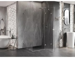 Mexen Lunar, pravostranný výklopný sprchový kout 85 x 80 cm, 8mm čiré sklo, ocelový profil, 834-085-080-97-00-P