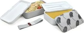 Iris Barcelona Obědový box s příborem Bento 1.2 l listy
