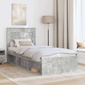 Rám postele Betonově šedá 100 x 200 cm Masivní borové dřevo 3409794