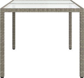 Zahradní stůl 150 x 90 x 75 cm tvrzené sklo a polyratan šedý 316707