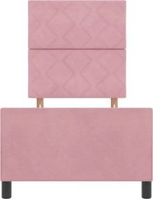 Postel s boxspringem s čelo Růžová 80 x 200 cm samet 3344974