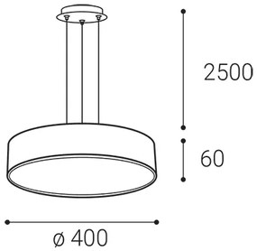 Led2 Závěsné LED svítidlo MONO SLIM P-Z ø 40 cm Barva: Bílá, Stmívání, řízení: ON/OFF