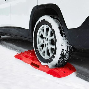 Costway 2 kusy trakční pomocné pískové desky terénní pneumatikový – červený