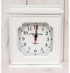 Bílé dřevěné hodiny na postavení TW0038