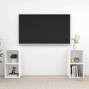 TV skříňky 2 ks bílé vysoký lesk 72x35x36,5 cm kompozitní dřevo - Default Title