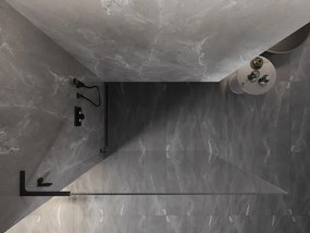 Mexen Lunar L sprchová stěna levá 60 x 200 cm, 8 mm čiré sklo, černá matná, 830L-060-000-70-00-L