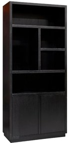 Černá dubová knihovna Richmond Oakura II. 220 x 100 cm