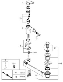 GROHE 24332001 - Bidetová baterie SWIFT 146 mm lesklý chrom