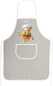 Kuchyňská zástěra Burger EMI, šedá