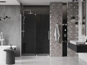Mexen Velar, posuvné sprchové dveře do otvoru 160 cm, 8mm šedé sklo, bílá matná, 871-160-000-41-20
