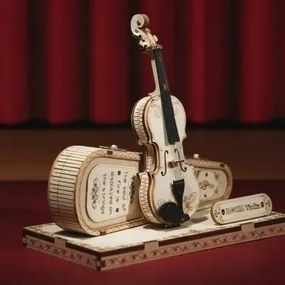 RoboTime dřevěné 3D puzzle Viola / od 8 let / 62 dílků / Obtížnost: ní