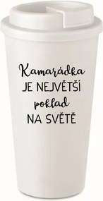 KAMARÁDKA JE NEJVĚTŠÍ POKLAD NA SVĚTĚ - bílý termohrnek 475 ml
