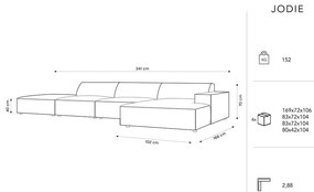 Béžová rohová pohovka z textilie bouclé (pravý roh) Jodie – Micadoni Home