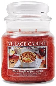 VILLAGE CANDLE Svíčka Village Candle - Warm Maple Apple Crumble 390 g, červená barva, sklo, vosk