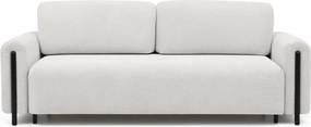 Krémová rozkládací/s úložným prostorem pohovka z textilie bouclé 244 cm Arcadova – ELTAP