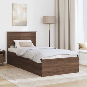 Rám postele s čelo Hnědý dub 75 x 190 cm Kompozitní dřevo 3408724