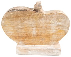 Hnědá dřevěná dekorace Dýně na podstavci – 29x6x22 cm