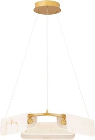 Krémové/v mosazné barvě LED stmívatelné závěsné svítidlo v dekoru mramoru ø 63 cm Aider – Nova Luce