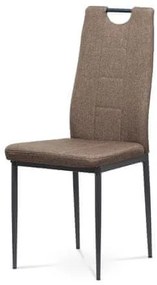 Autronic Moderní jídelní židle Jídelní židle, potah hnědá látka, kovová čtyřnohá podnož, antracitový matný lak (DCL-391 BR2)