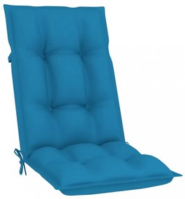 Skládací zahradní židle s poduškami 8 ks teak / látka Dekorhome Světle modrá