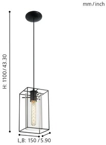 Eglo 49495 - Lustr LONCINO 1xE27/60W/230V