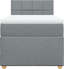 Box spring postel s matrací světle šedá 80 x 200 cm textil 3288807