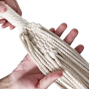 Velká závěsná houpací síť pro dva Hamaka XXL BOHO Baby Mix ecru
