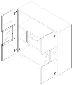 Gib Meble Komoda CALABRINI Gib 100/107/35 Barva: bila-bily-lesk