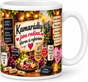 Hrnek pro kamarádku Kamarádky jsou rodina – dárek pro nejlepší kamarádku 300 ml