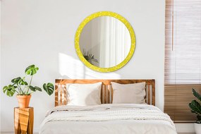 Kulaté dekorativní zrcadlo Citronový vzor fi 90 cm