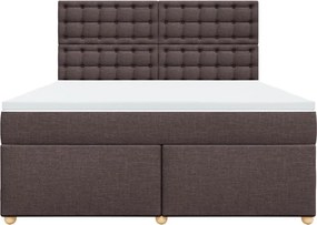 Box spring postel s matrací tmavě hnědá 180x200 cm textil 3291376