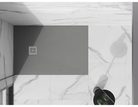Mexen Stone+ kompozitní čtvercová sprchová vana 130 x 70 cm, Šedá-Beton - 44617013