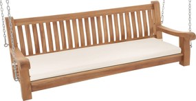 Houpací lavice Joyce s sedací polštář 180 cm + teak – krémová