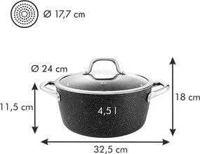 TESCOMA Kastrol PRESIDENT Stone s poklicí ø 24 cm, 4,5 l