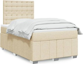 Box spring postel s matrací krémová 120x190 cm textil 3293926