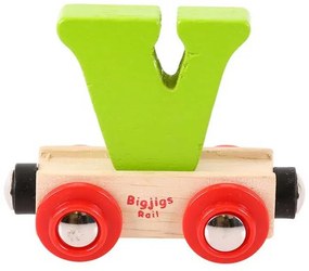 Bigjigs Rail Vagónek dřevěné vláčkodráhy - Písmeno V