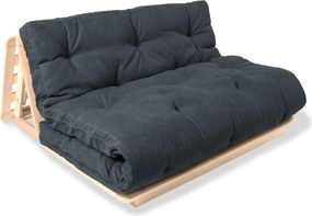 Marior Home Rozkládací futonové křeslo / pohovka Layti - 140 cm / Grafitová / Surový buk