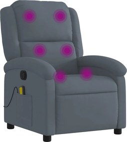 Masážní křeslo s polohovacím mechanismem, tmavě šedé sametové 3205953