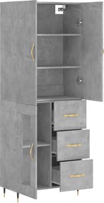 Skříň highboard betonově šedá 69,5x34x180 cm kompozitní dřevo 3195943