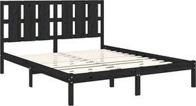 Rám postele černý masivní dřevo 150 x 200 cm King Size 3105609